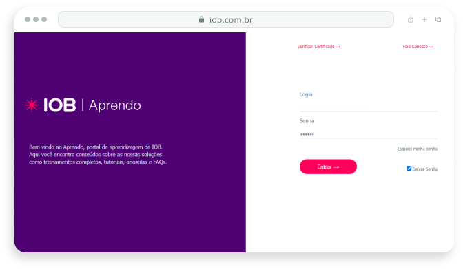IOB: suporte técnico e área do cliente